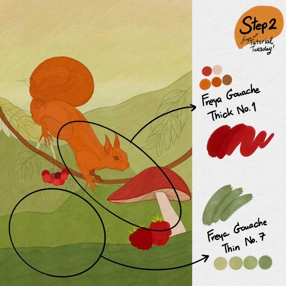 Gouache Squirrel Tutorial for Procreate